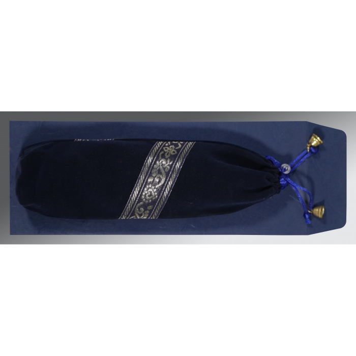 MIDNIGHT BLUE VELVET WEDDING INVITATION : SC-5004F - 123WeddingCards