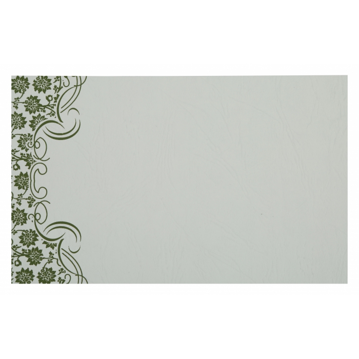 GREEN MATTE FLORAL THEMED - SCREEN PRINTED WEDDING INVITATION : S-810D ...