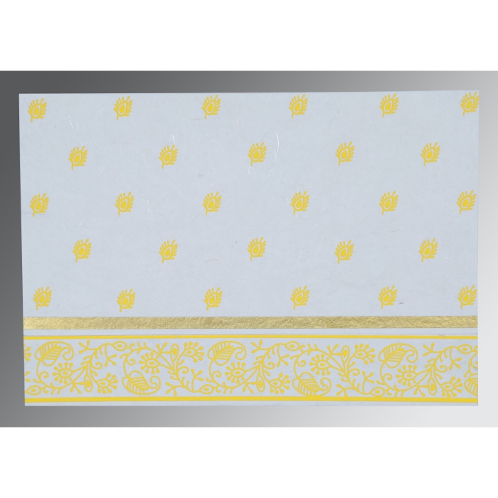 WHITE HANDMADE SILK SCREEN PRINTED WEDDING CARD : RU-8215H ...