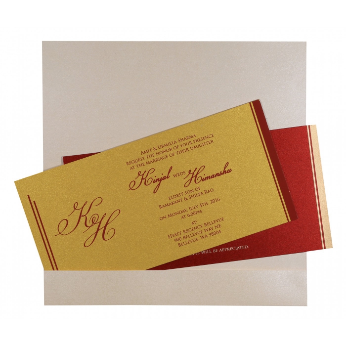 IVORY SHIMMERY FLORAL THEMED - SCREEN PRINTED WEDDING CARD : D-8259A ...