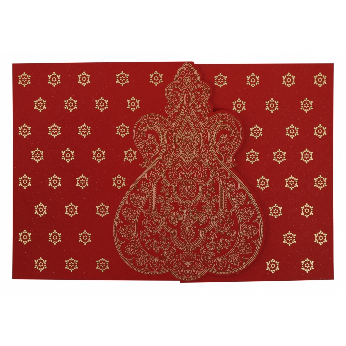 RUBY PAISLEY THEMED - SCREEN PRINTED WEDDING INVITATION : W-801B ...