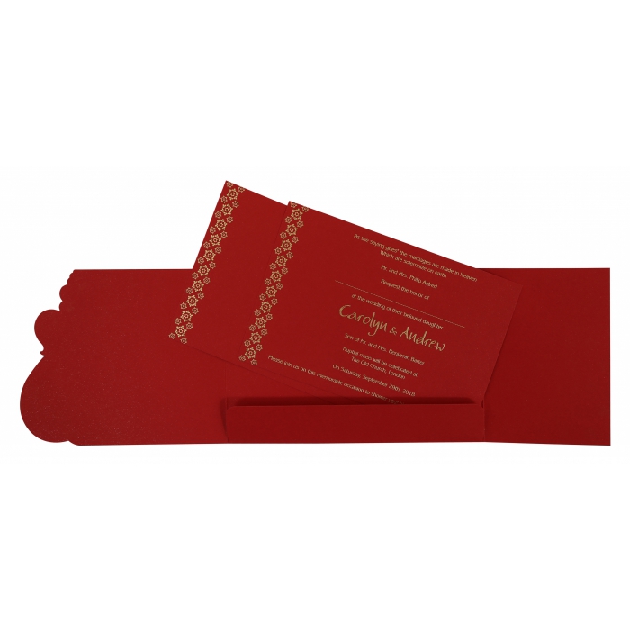 RUBY PAISLEY THEMED - SCREEN PRINTED WEDDING INVITATION : W-801B ...