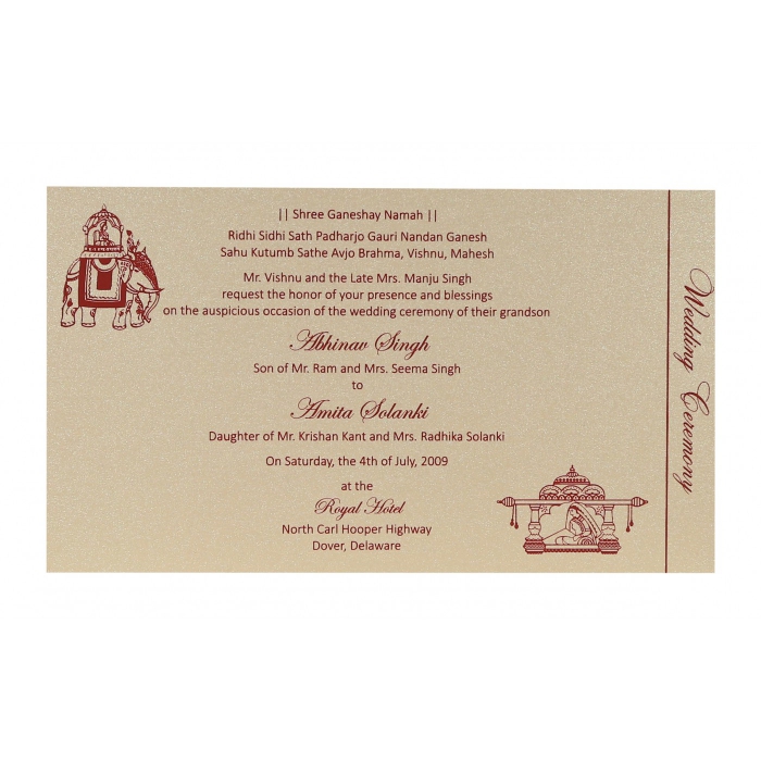 MODERATE RED SHIMMERY DAMASK THEMED - SCREEN PRINTED WEDDING CARD : D ...