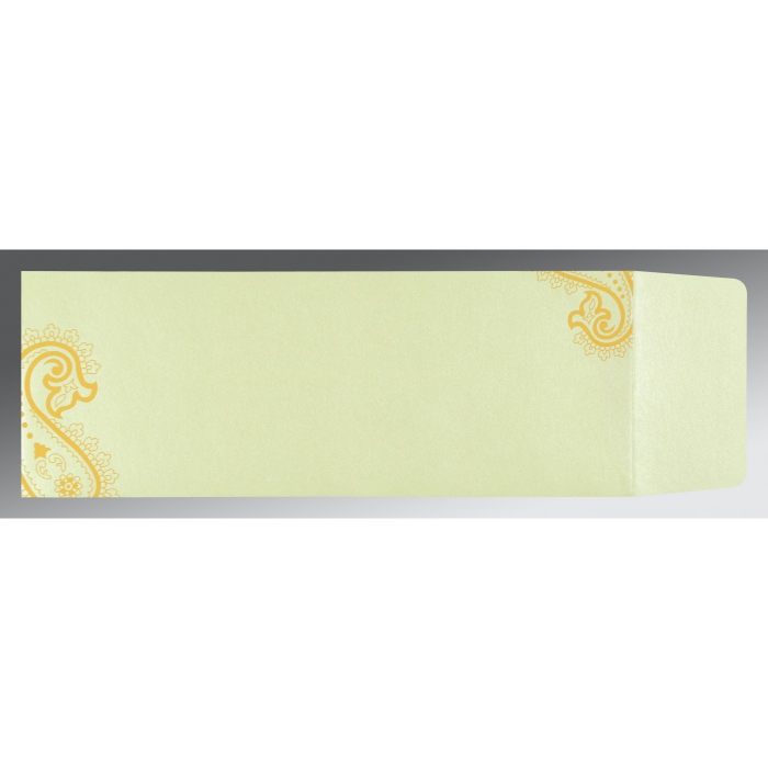 YELLOW WOOLY FOIL STAMPED WEDDING CARD : SC-5015M - 123WeddingCards