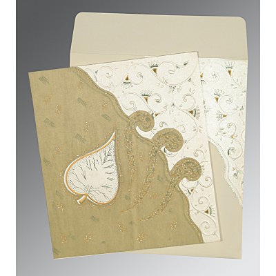 Shimmery Damask Themed - Laser Cut Wedding Card : D-8262C | 123WeddingCards